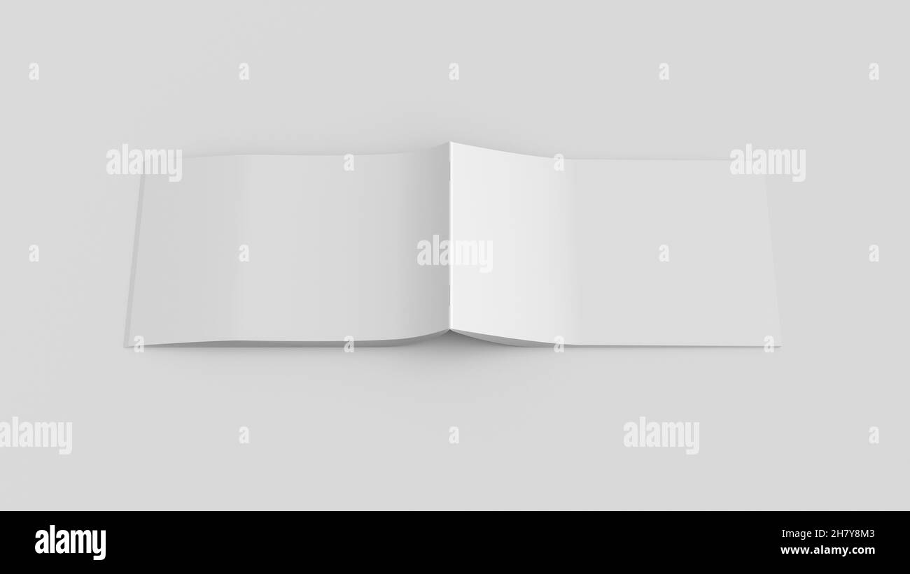 Horizontal brochure or booklet mock up on white background. 3d ...