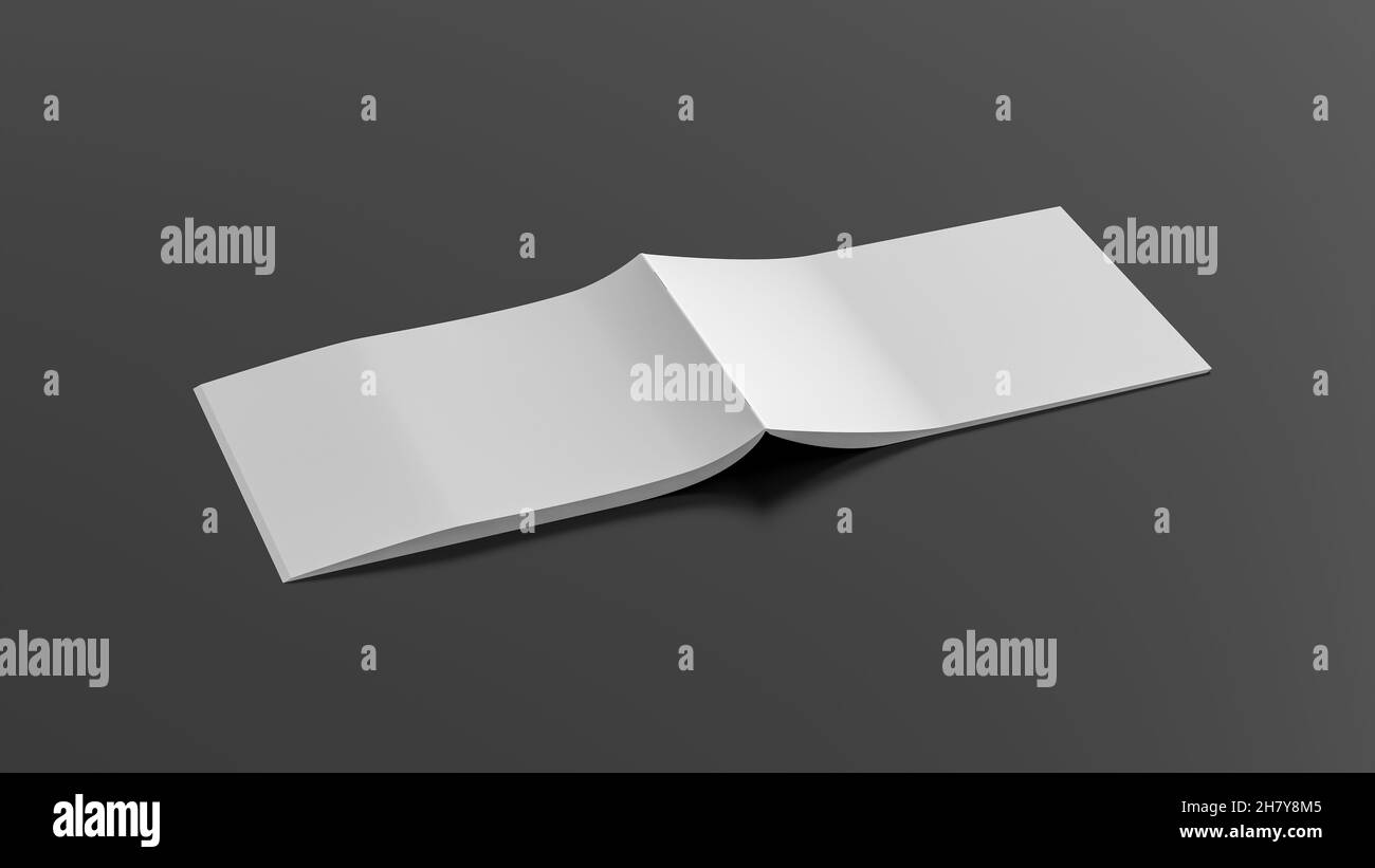 Horizontal brochure or booklet mock up on black background. 3d ...