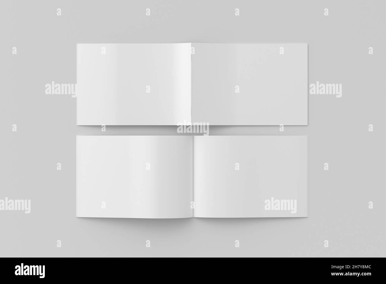 Horizontal brochure or booklet mock up on white background. 3d ...