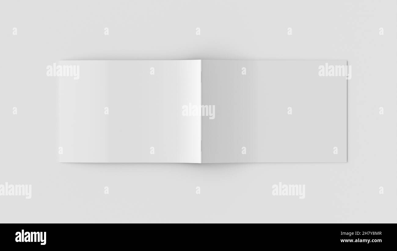 Horizontal brochure or booklet mock up on white background. 3d ...