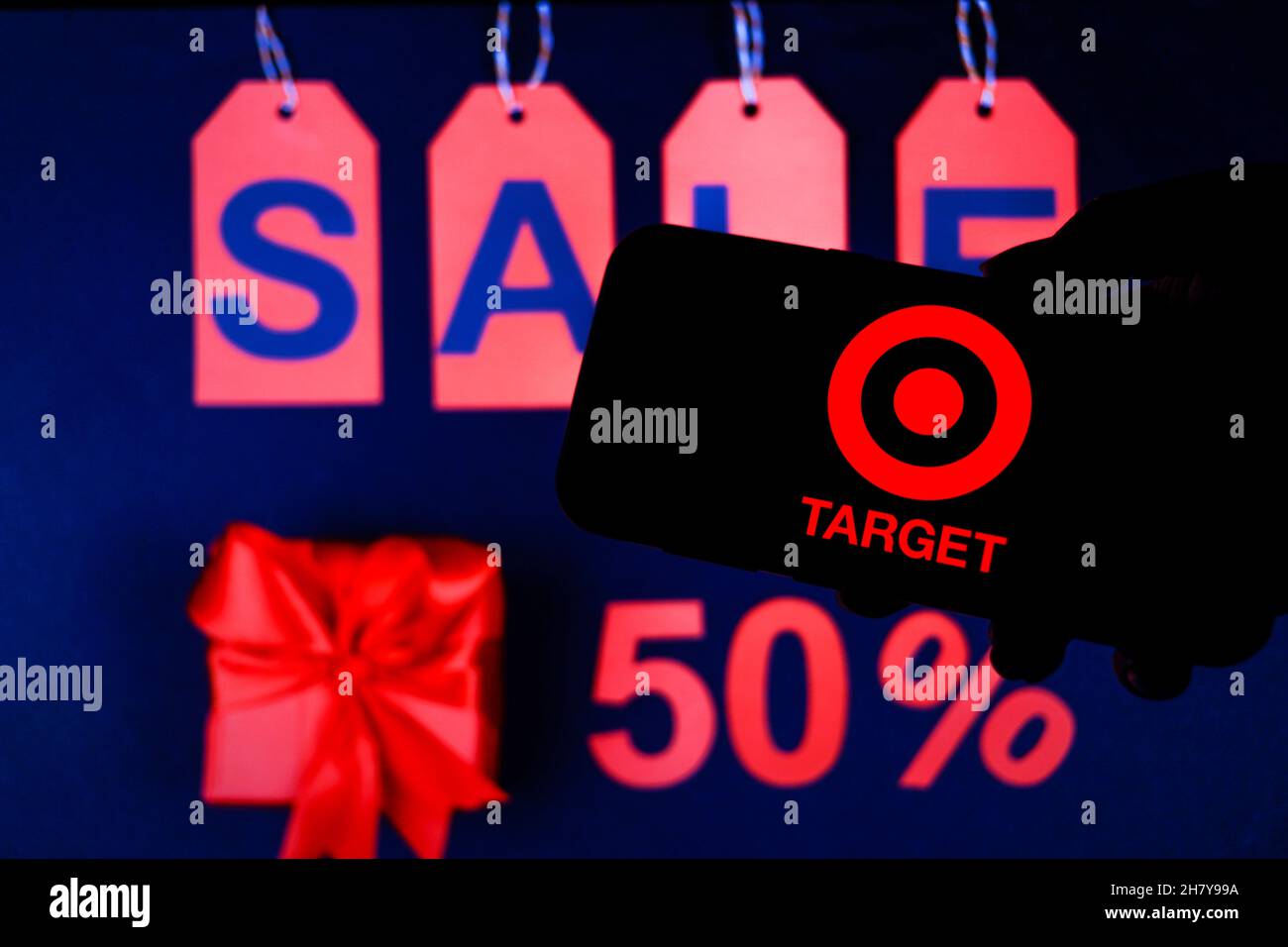 Target logo seen displayed on a smartphone Stock Photo - Alamy