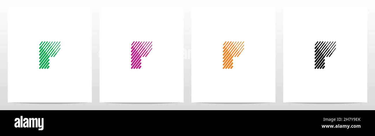 Bold And Thin Diagonal Outlines Letter Logo Design P Stock Vector Image ...