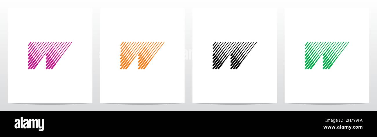 Bold And Thin Diagonal Outlines Letter Logo Design W Stock Vector Image ...