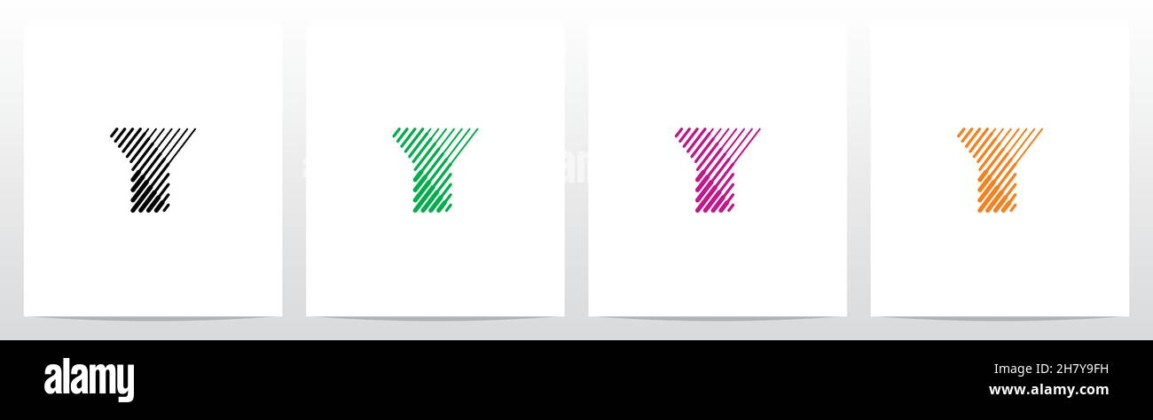 Bold And Thin Diagonal Outlines Letter Logo Design Y Stock Vector Image ...