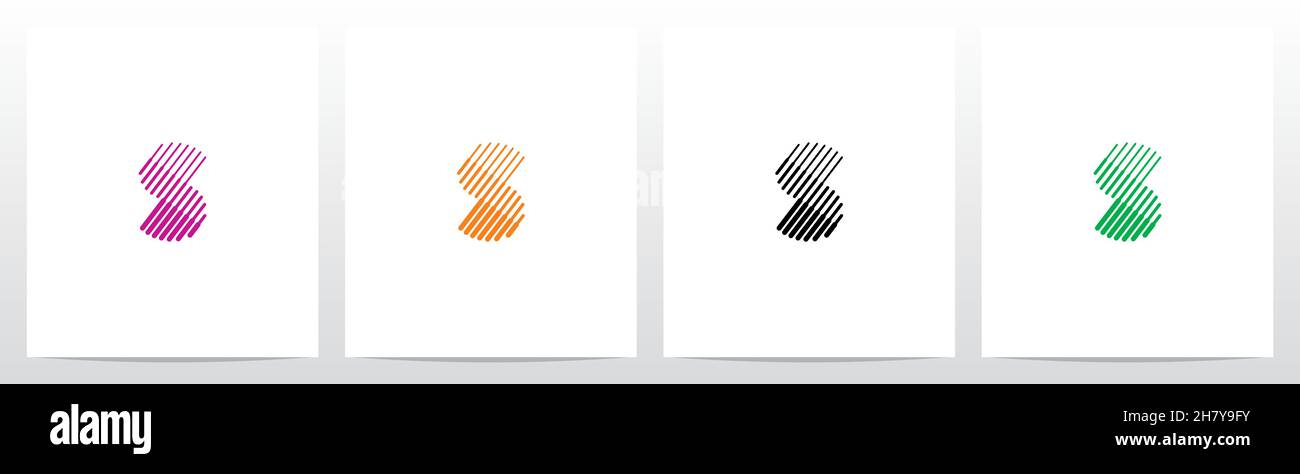 Bold And Thin Diagonal Outlines Letter Logo Design S Stock Vector Image ...