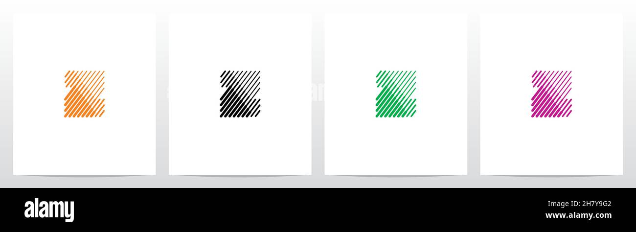 Bold And Thin Diagonal Outlines Letter Logo Design Z Stock Vector Image ...