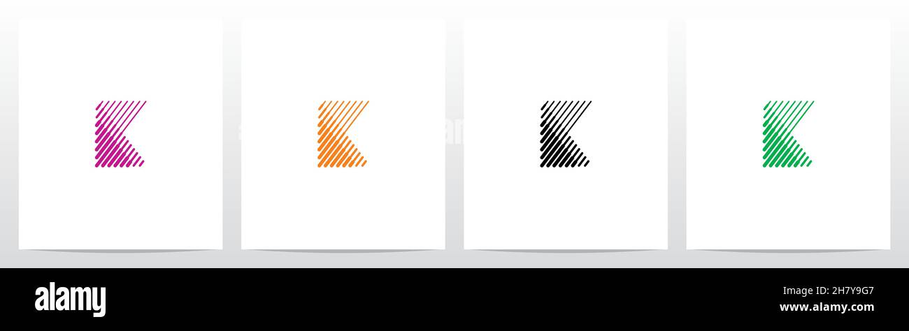 Bold And Thin Diagonal Outlines Letter Logo Design K Stock Vector Image ...