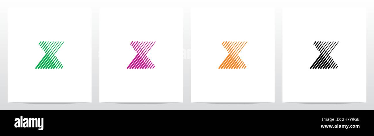 Bold And Thin Diagonal Outlines Letter Logo Design X Stock Vector Image ...