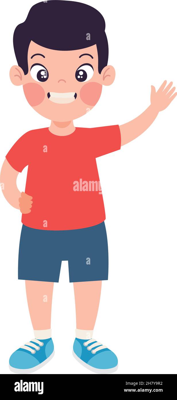 cute boy waving Stock Vector Image & Art - Alamy