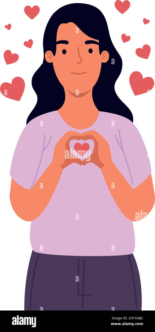 Hands young woman doing Stock Vector Images - Alamy
