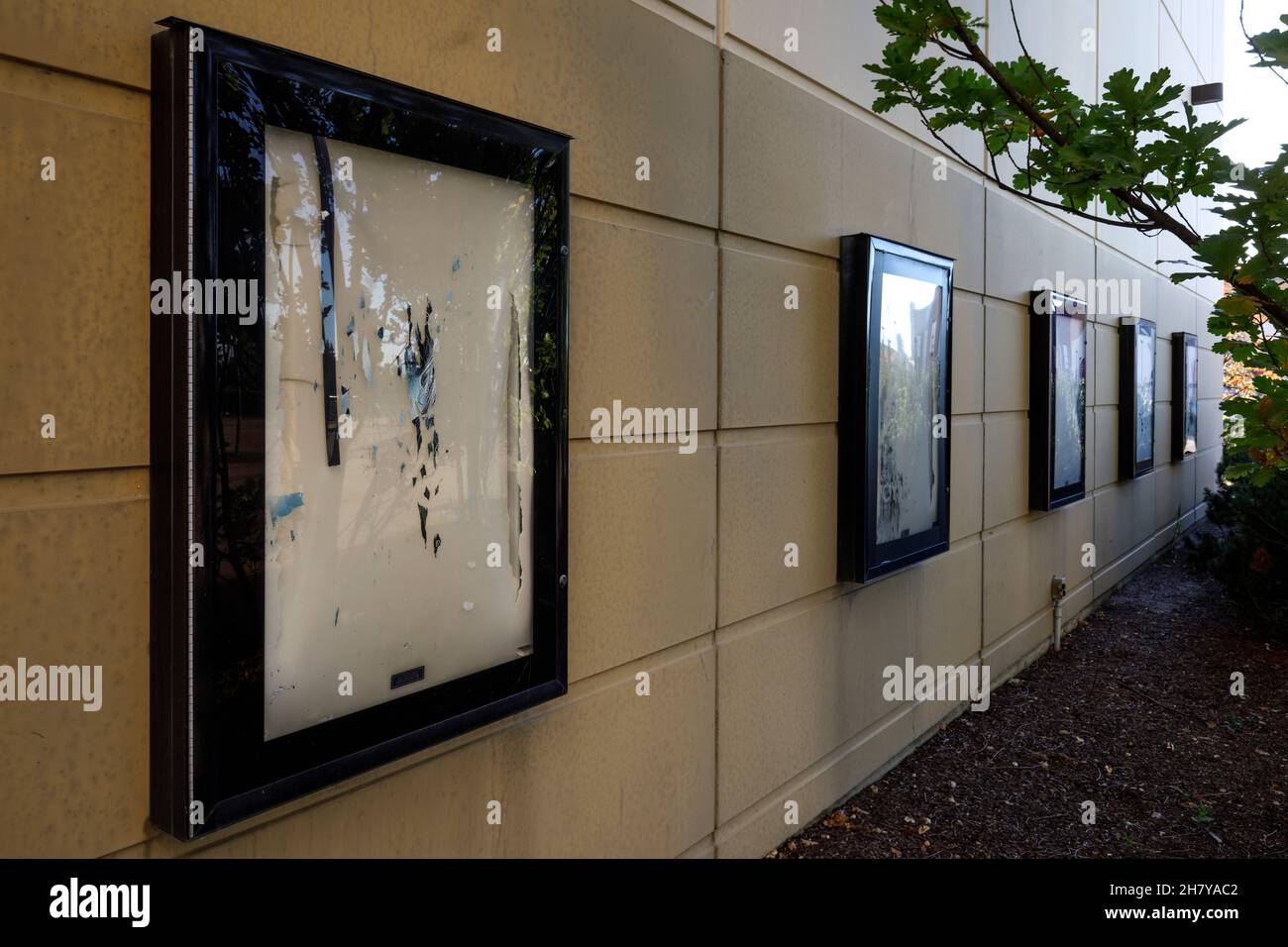 Movie poster displays at the former AMC Interchange Theatre 30 in ...