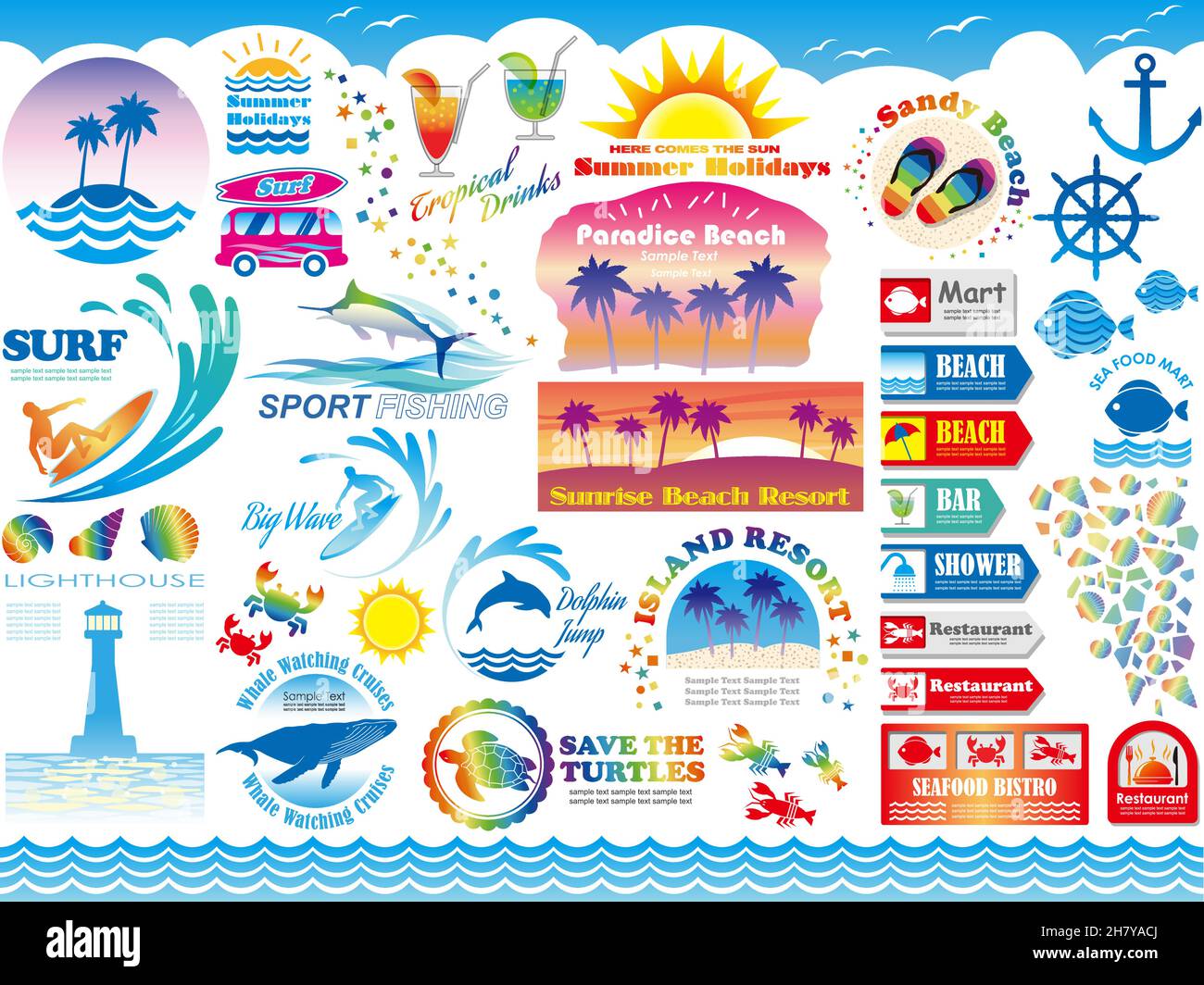 Set Of Summer Vacation Info-graphics Isolated On A White Background ...