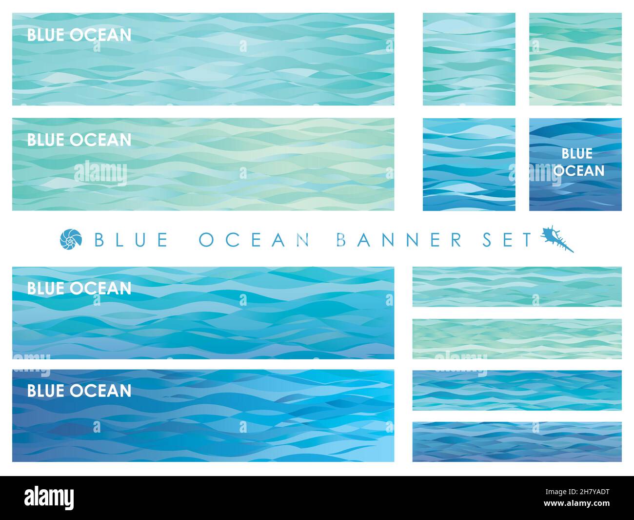Set Of Backgrounds, Banners, And Cards With Wave Patterns. Vector ...