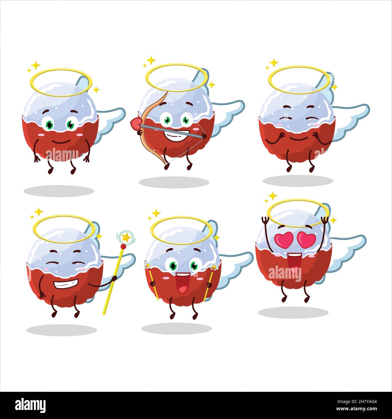 Brigadiero red candy cartoon designs as a cute angel character. Vector ...