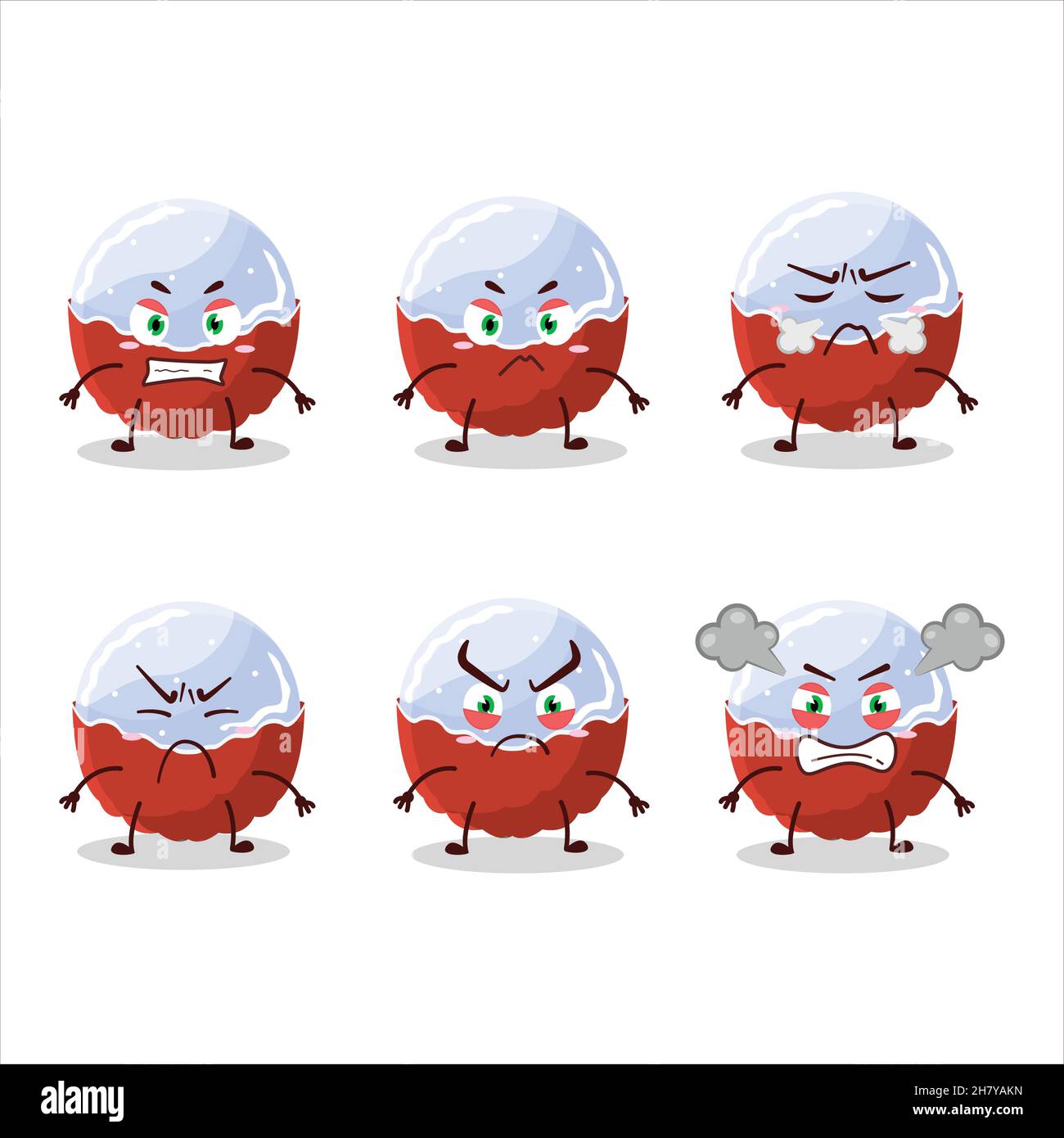 Brigadiero red candy cartoon character with various angry expressions ...