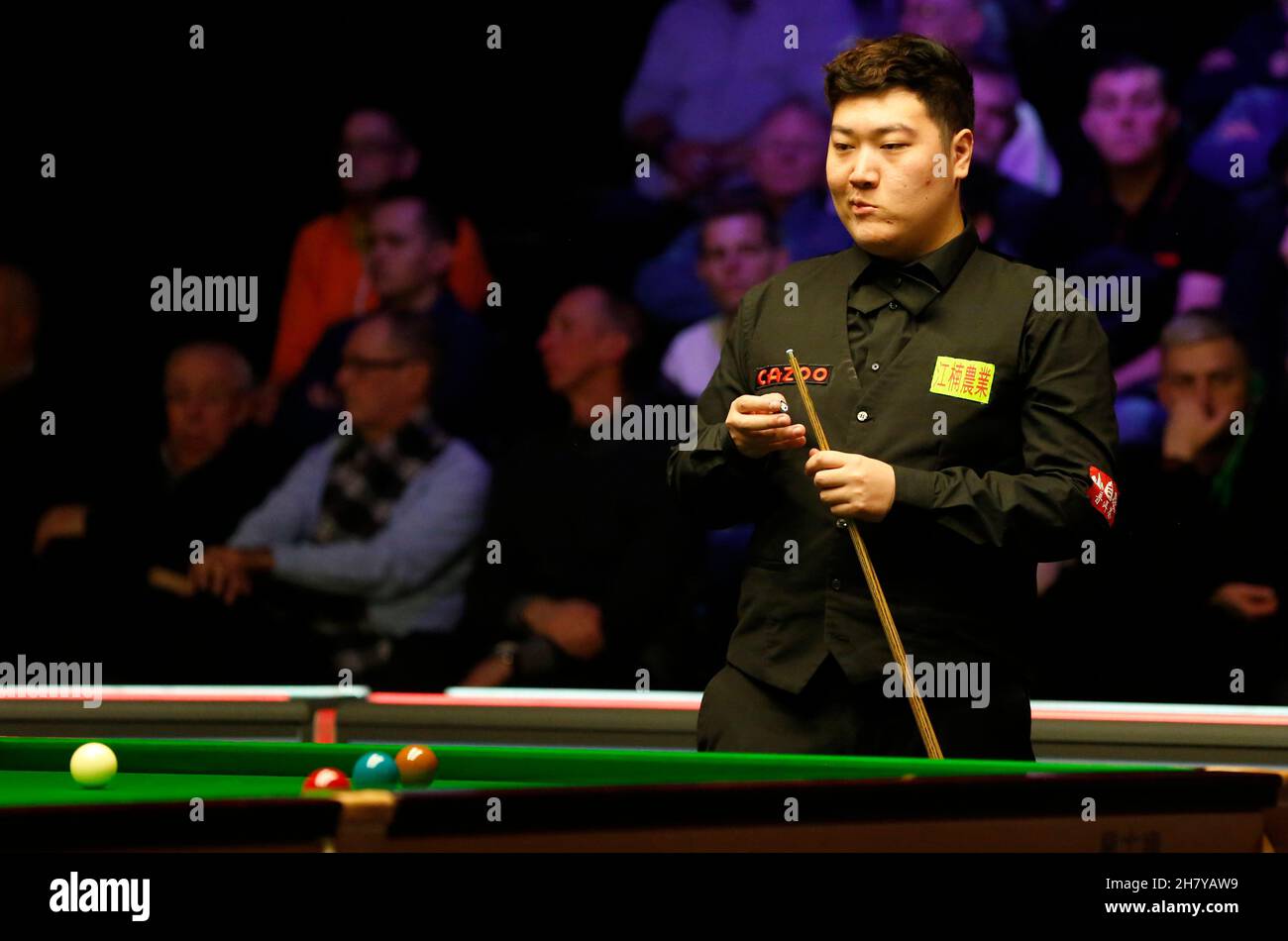 York. 25th Nov, 2021. Yan Bingtao of China reacts during the first ...