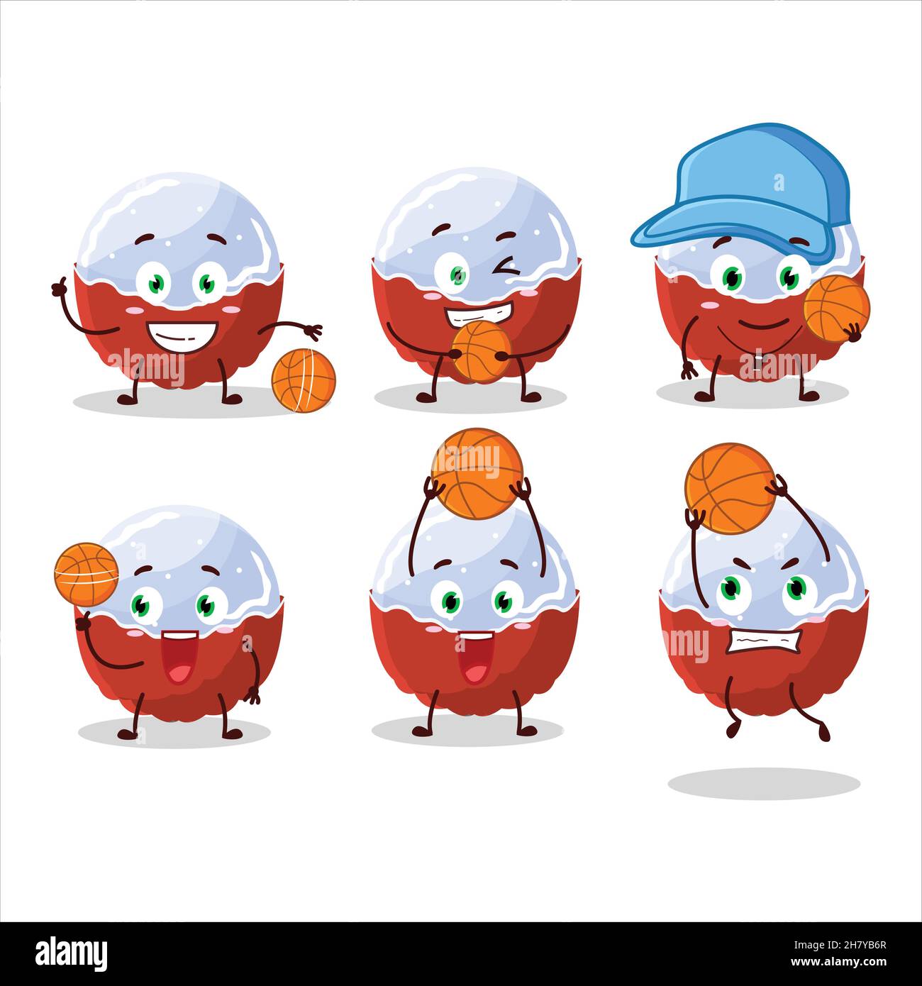 Talented brigadiero red candy cartoon character as a basketball athlete ...