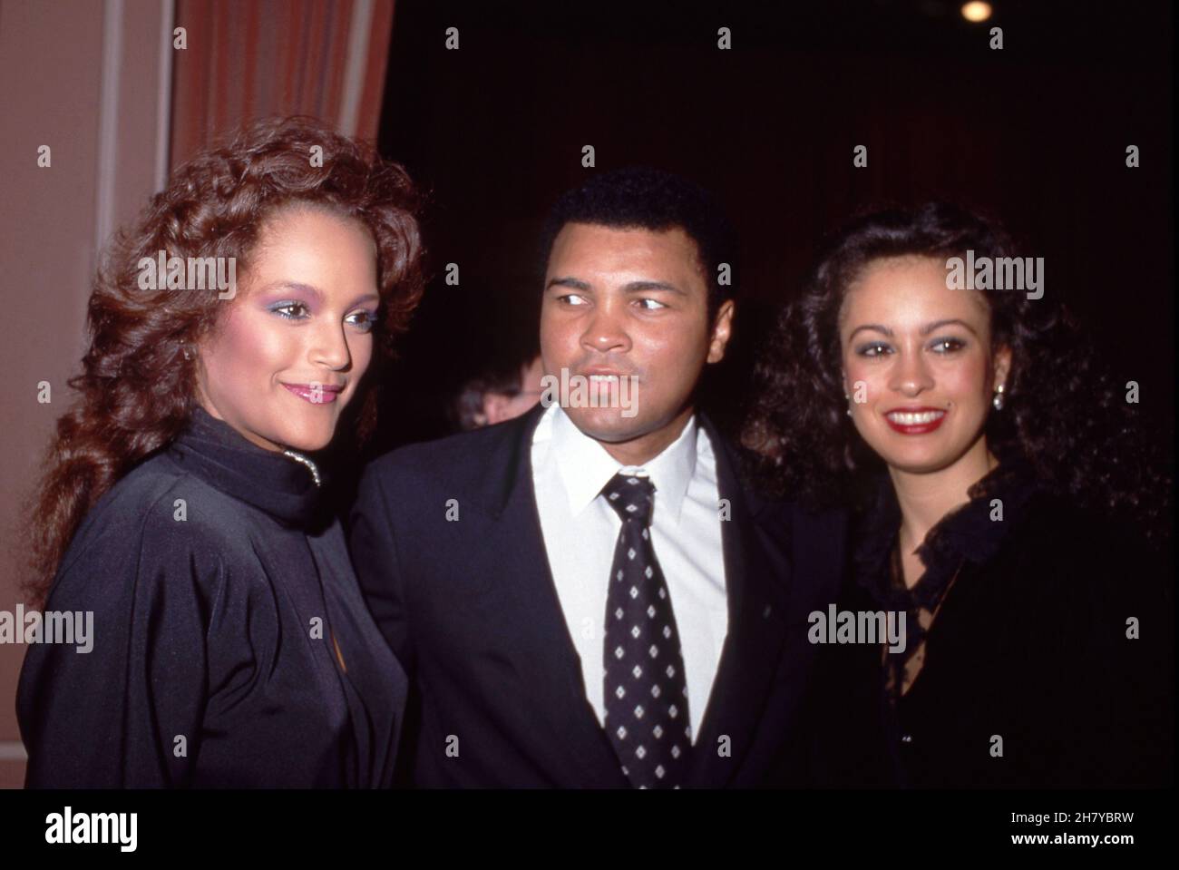 Muhammad Ali with Jayne Kennedy and wife Veronica Ali Circa 1980's ...