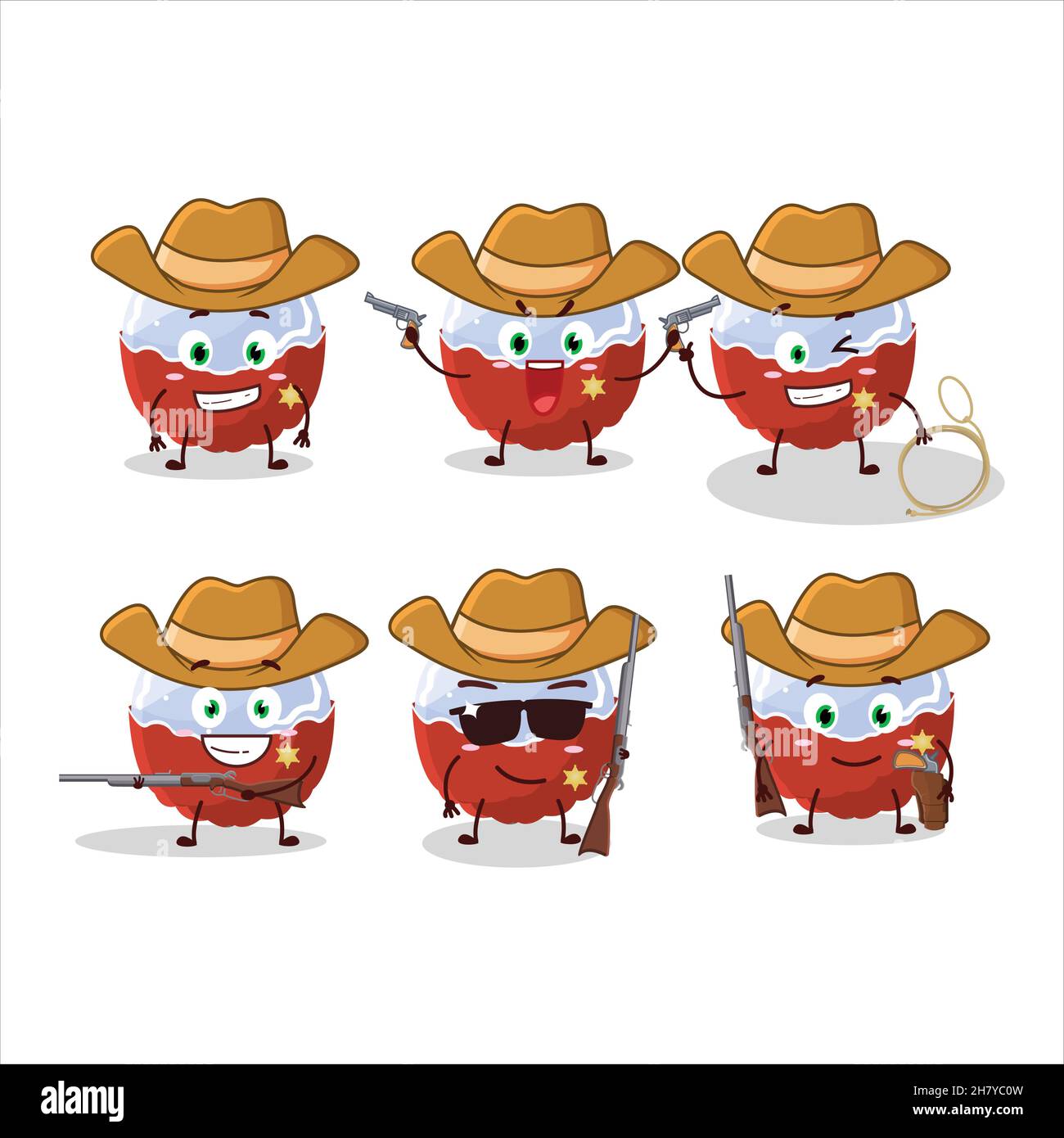 Cool cowboy brigadiero red candy cartoon character with a cute hat ...