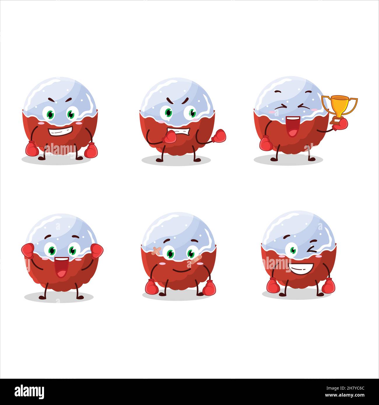 A sporty brigadiero red candy boxing athlete cartoon mascot design ...