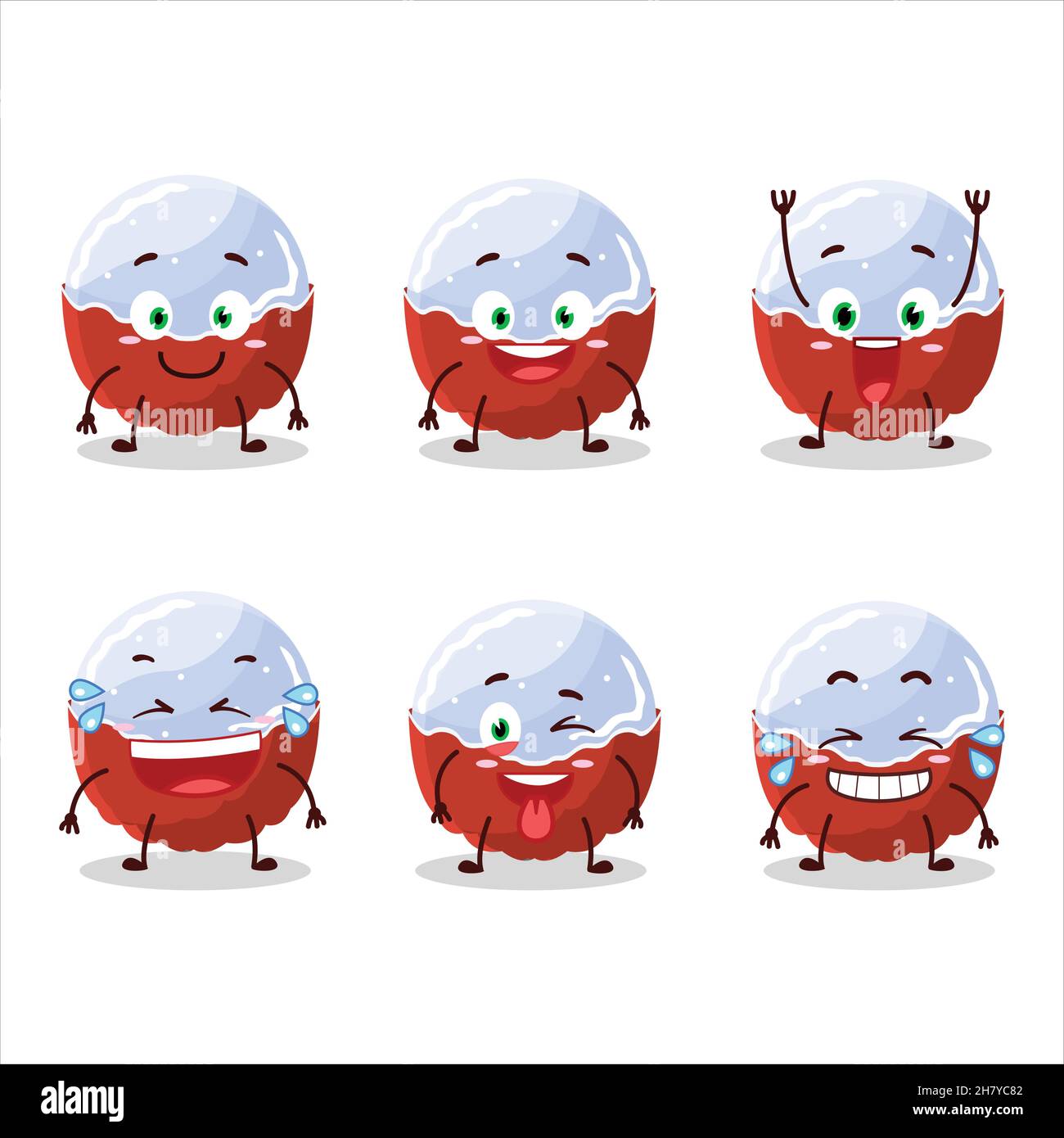 Cartoon character of brigadiero red candy with smile expression. Vector ...