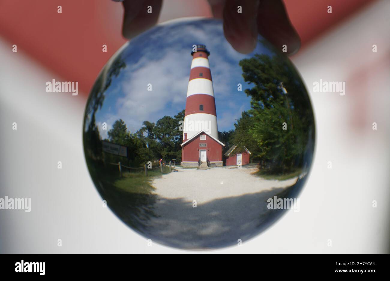 Chincoteague, Virginia U.S.A - September 21, 2021 - The red and white ...