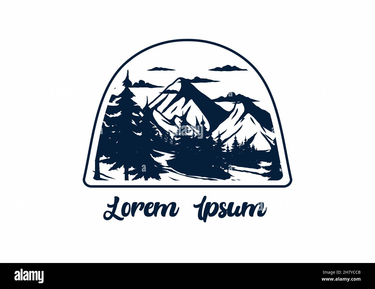 Snow mountain illustration Cut Out Stock Images & Pictures - Alamy