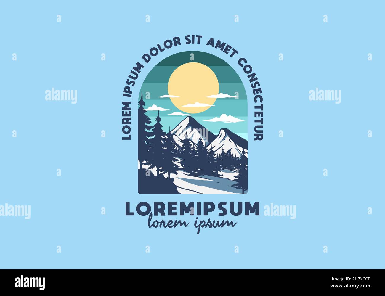 Wonderful snow mountain illustration graphic design Stock Vector Image ...