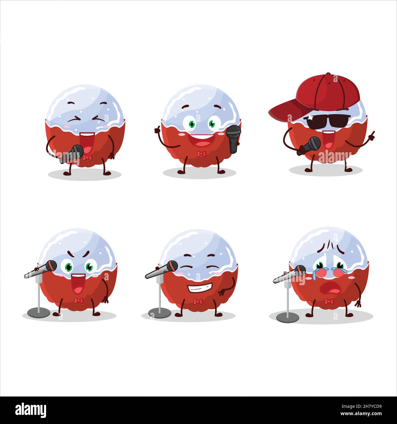 A Cute Cartoon design concept of brigadiero red candy singing a famous ...