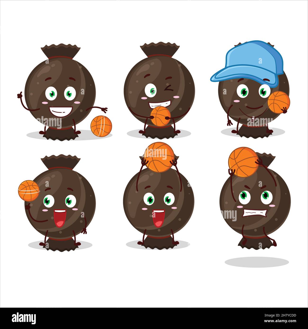Talented chocolate candy wrap cartoon character as a basketball athlete ...