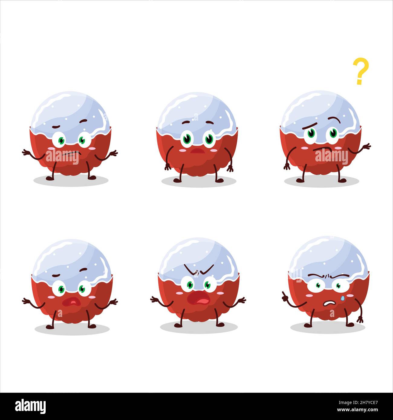 Cartoon character of brigadiero red candy with what expression. Vector ...