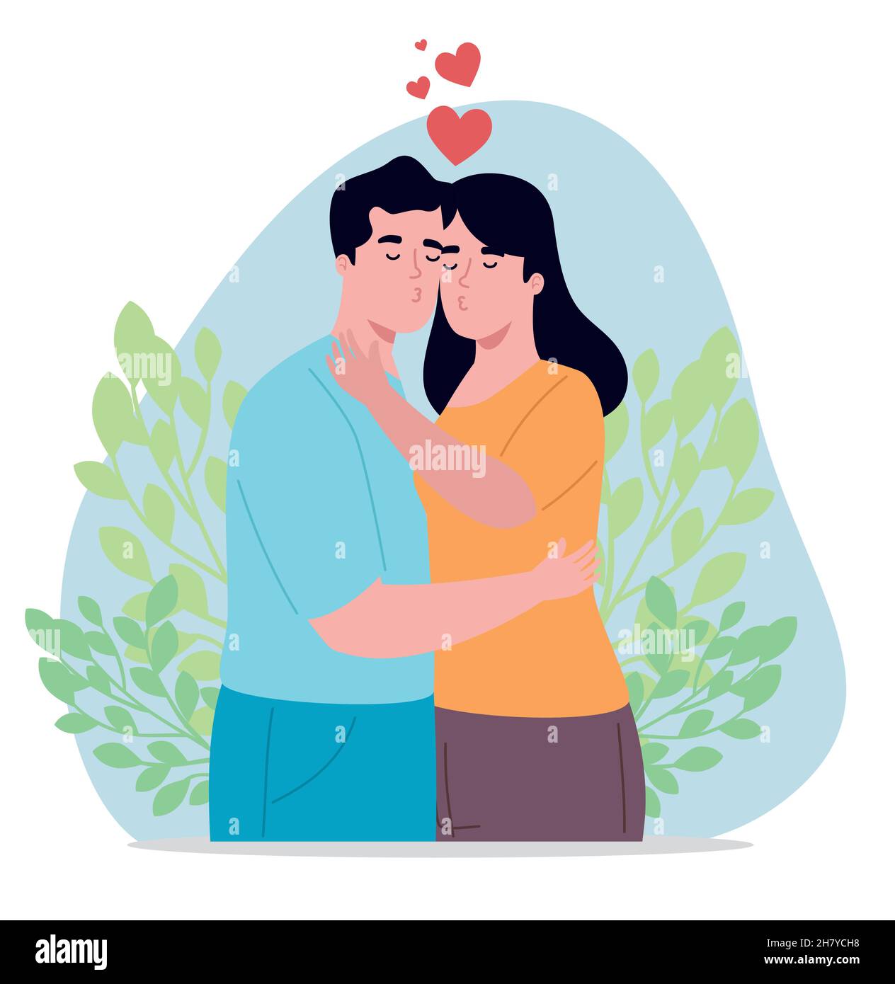 couple in love kissing Stock Vector Image & Art - Alamy