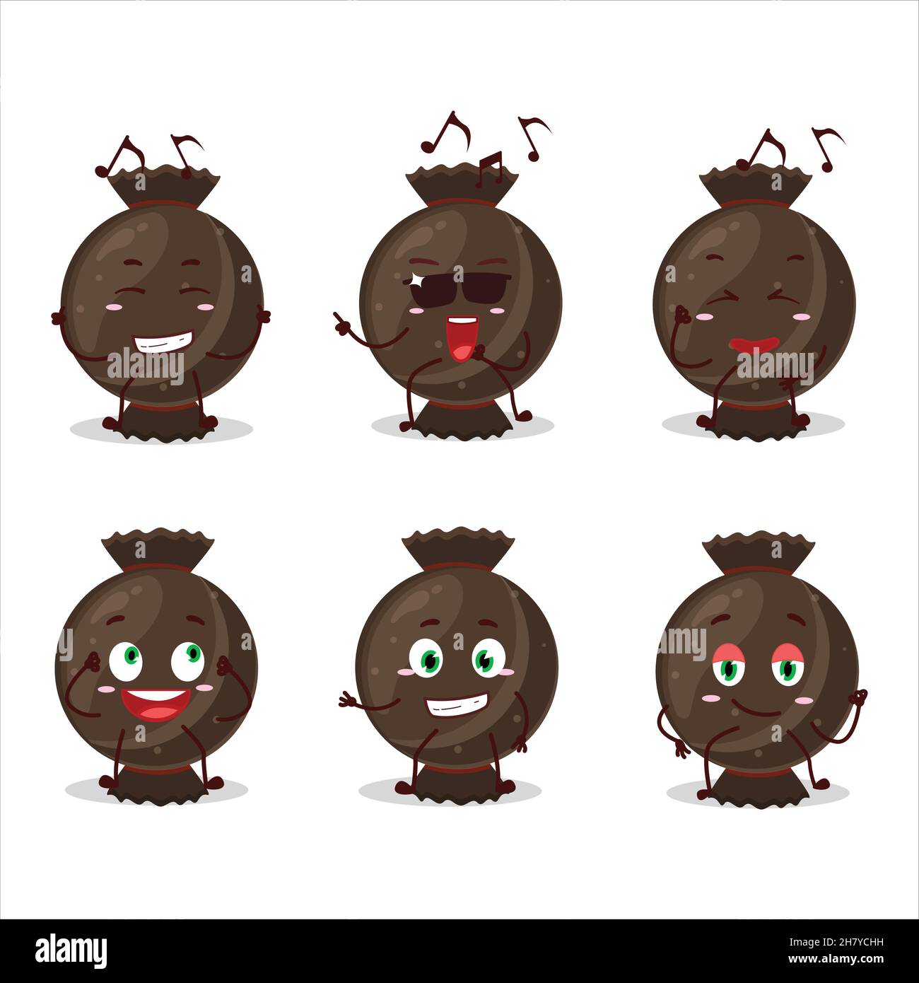 An Image Of Chocolate Candy Wrap Dancer Cartoon Character Enjoying The