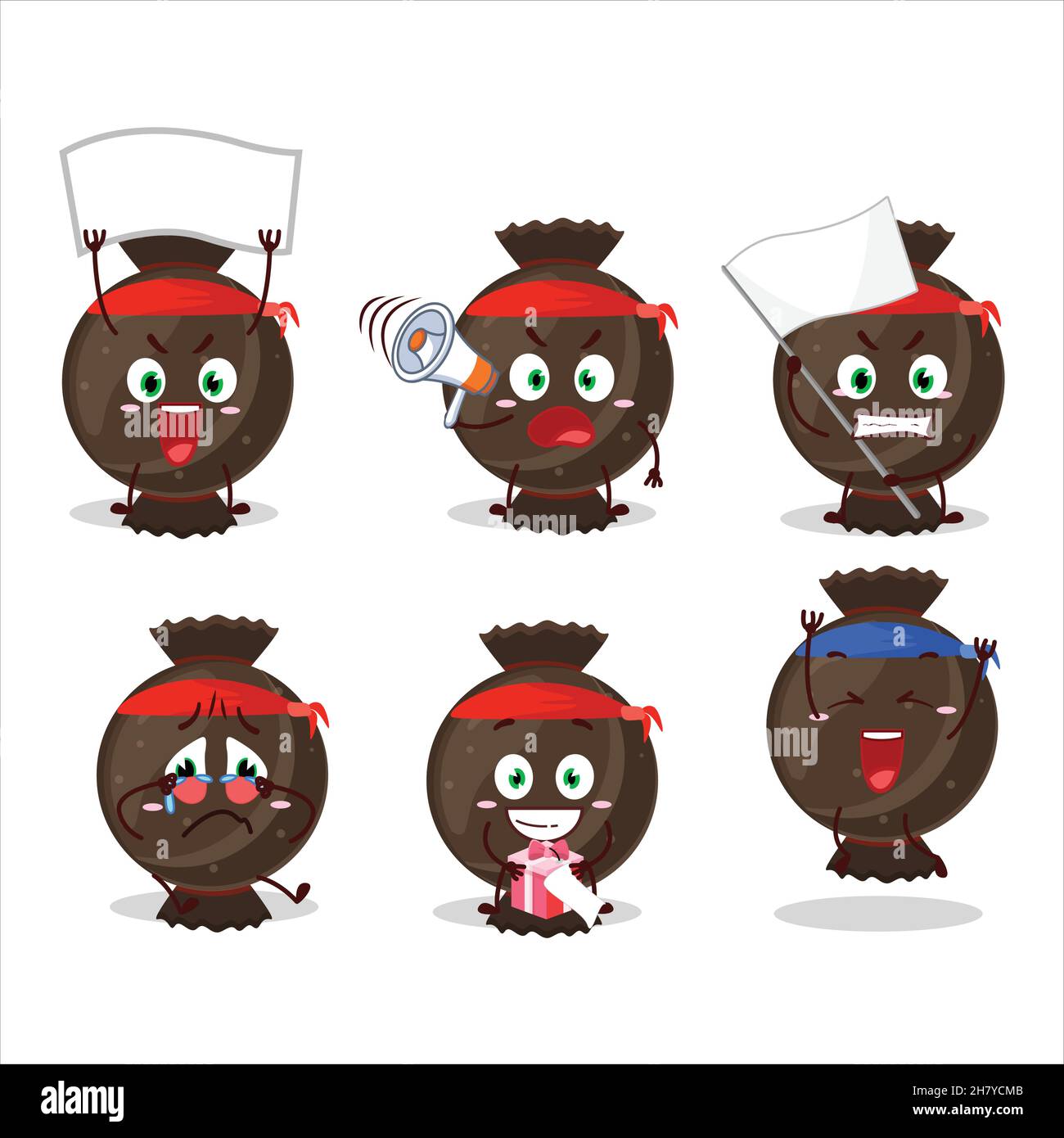 Mascot design style of chocolate candy wrap character as an attractive ...