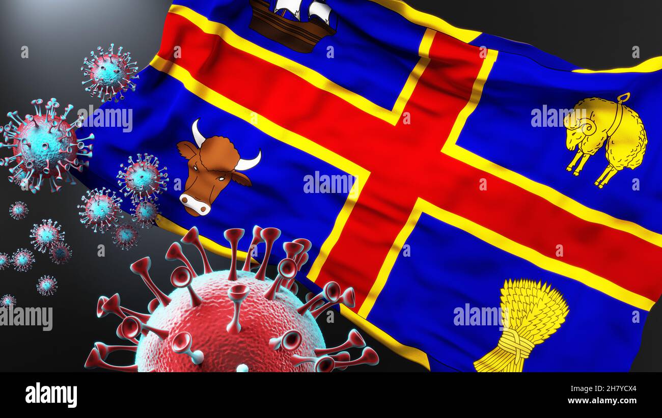 Adelaide and covid pandemic - virus attacking a city flag of Adelaide ...