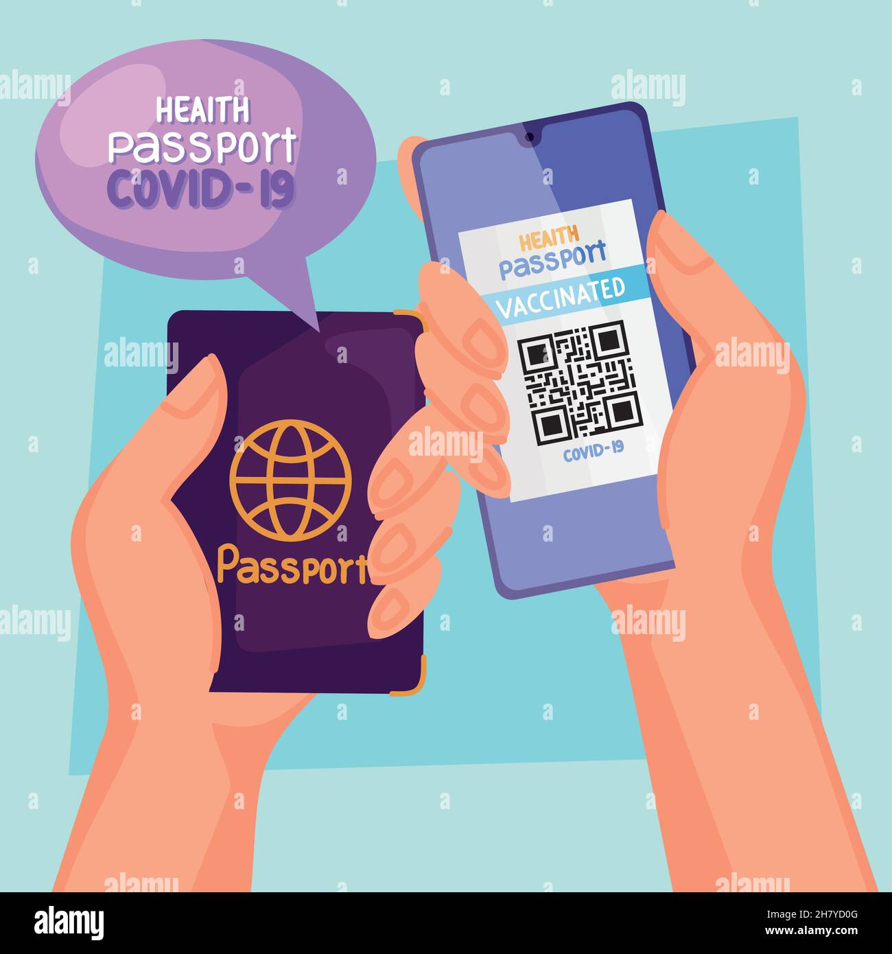 hands with passport digital Stock Vector Image & Art - Alamy
