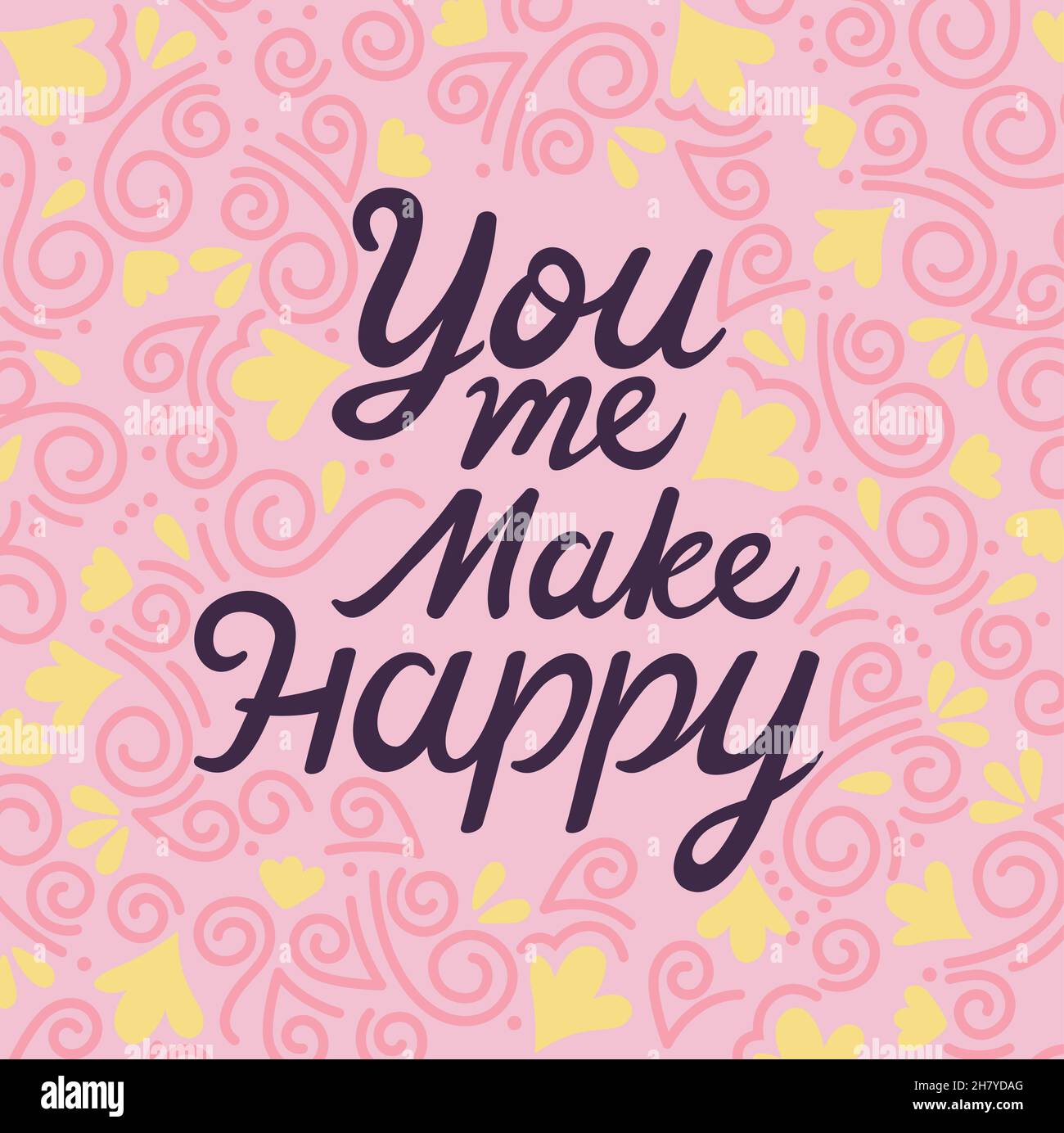 you me make happy poster Stock Vector Image & Art - Alamy