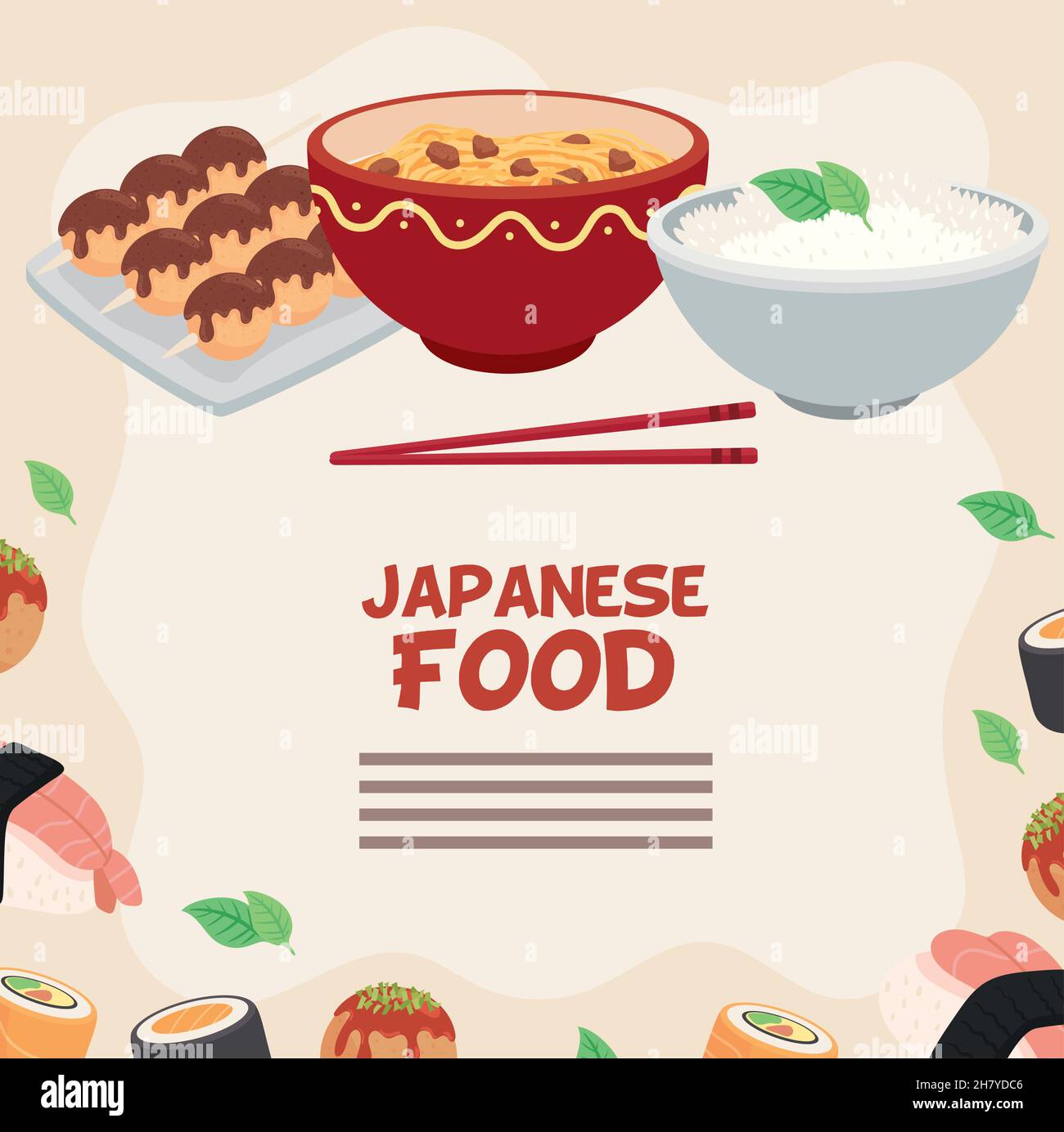 poster with food japanese Stock Vector Image & Art - Alamy