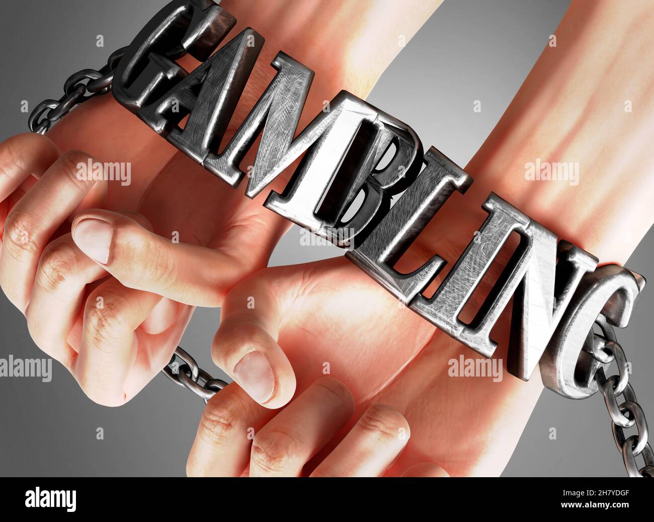 Gambling, social impact and its influence - a concept showing a person ...