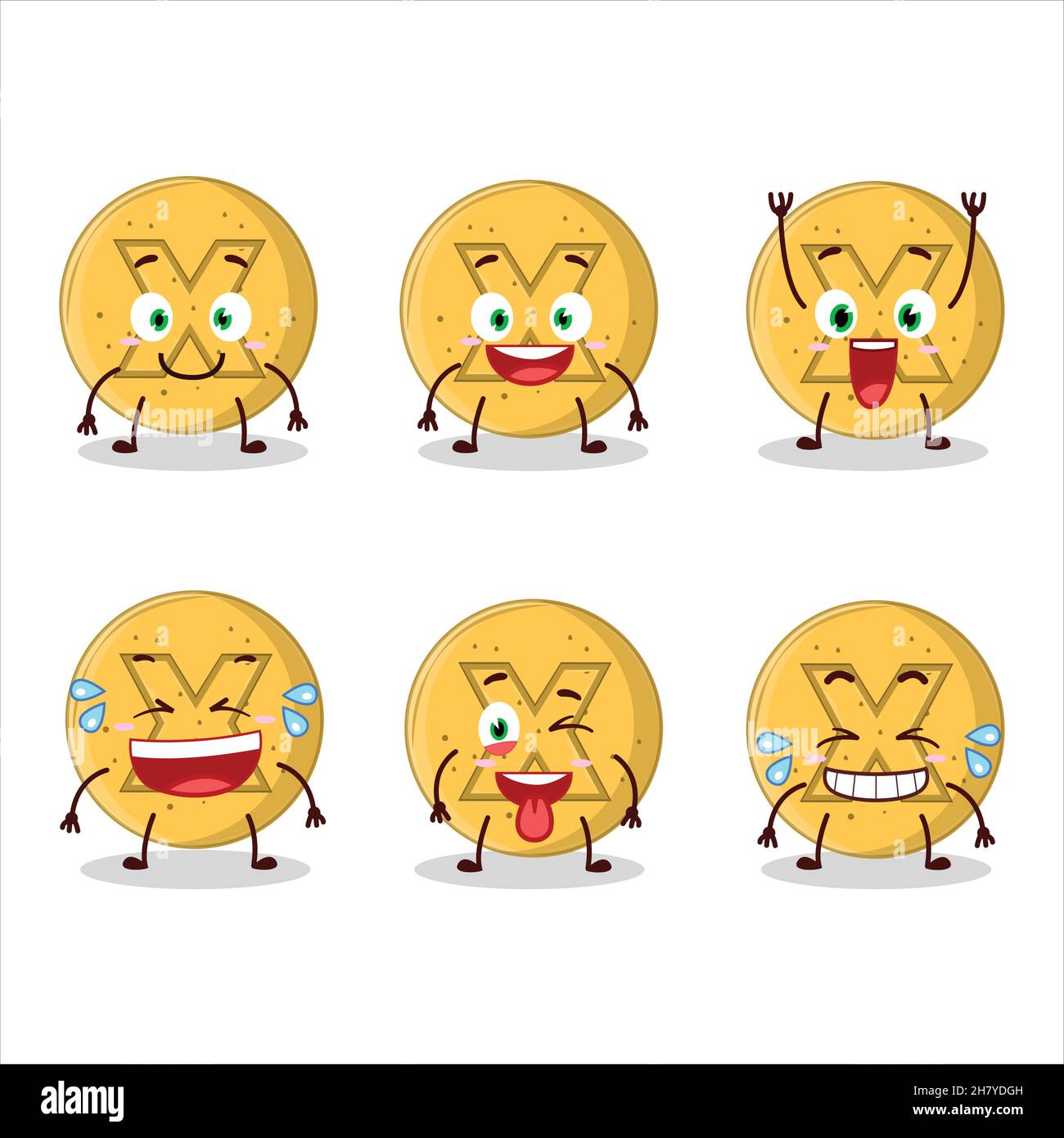 Cartoon character of dalgona candy disagree with smile expression ...