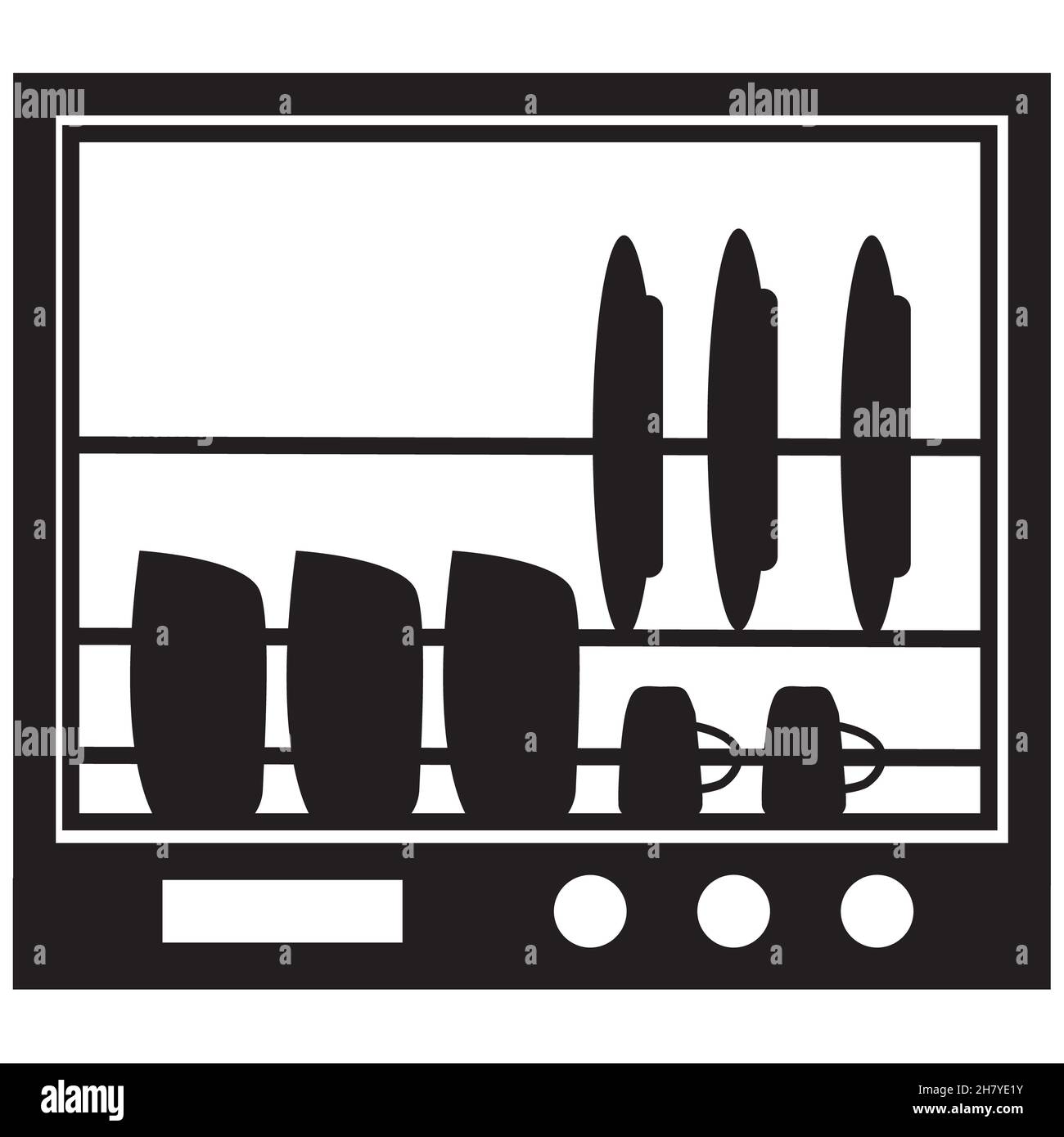 dishwasher icon on white background. household appliances sign ...