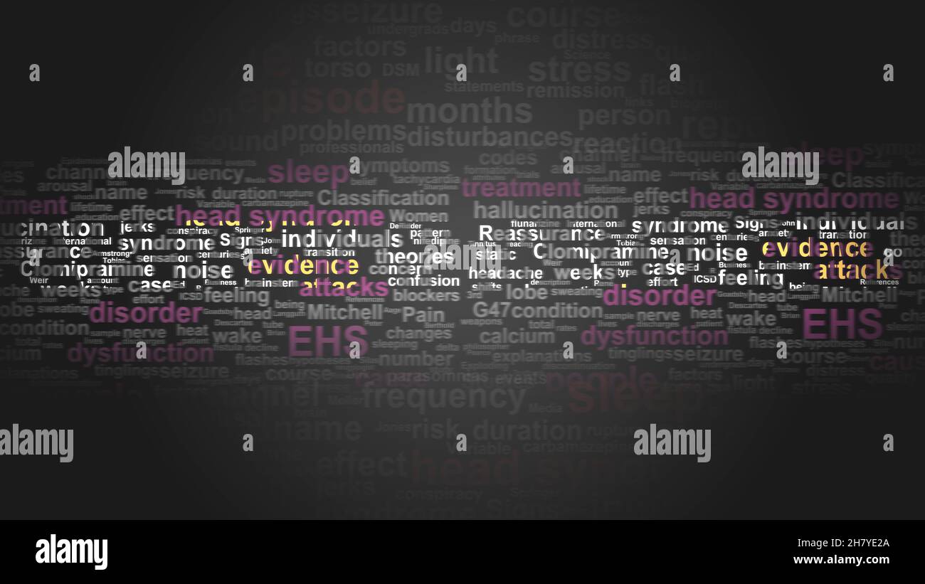 Exploding head syndrome - essential terms related to it arranged in a 2 ...