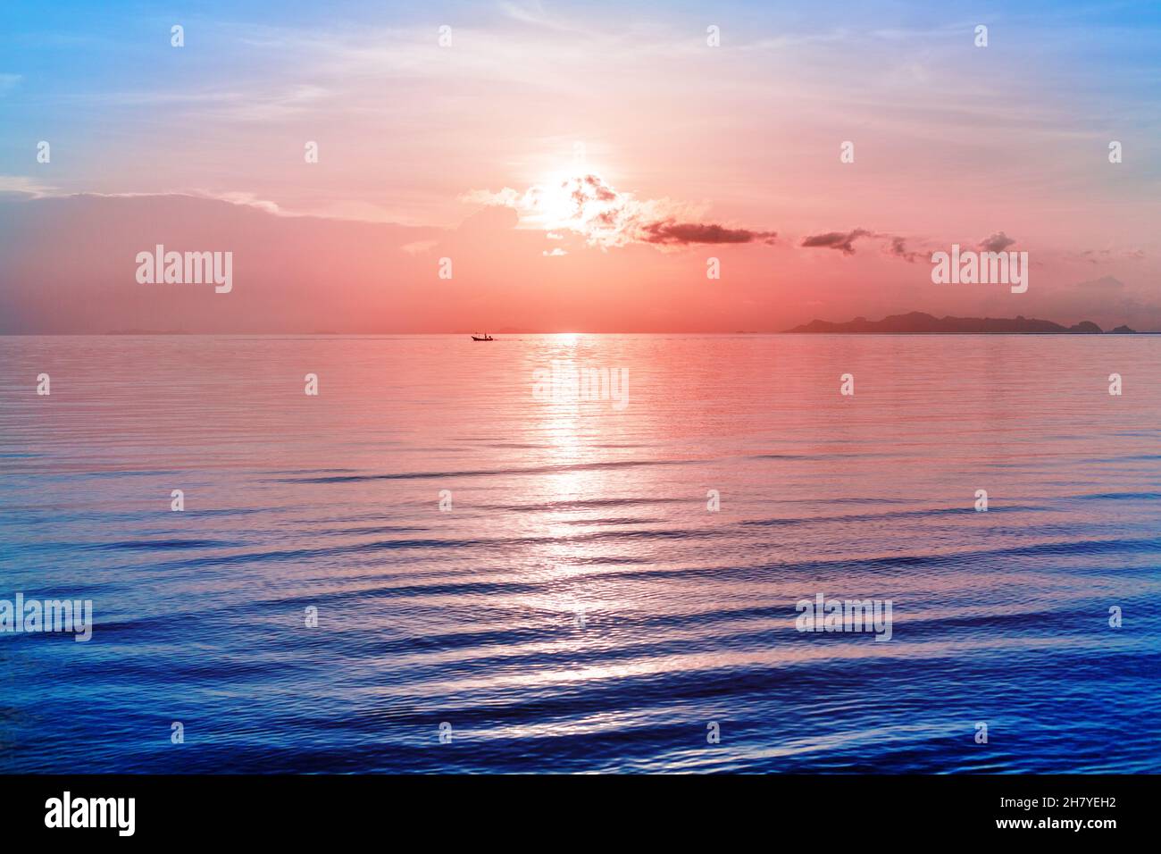 Beautiful Sea Sunset Morning Ocean Sunrise Tropical Island Beach