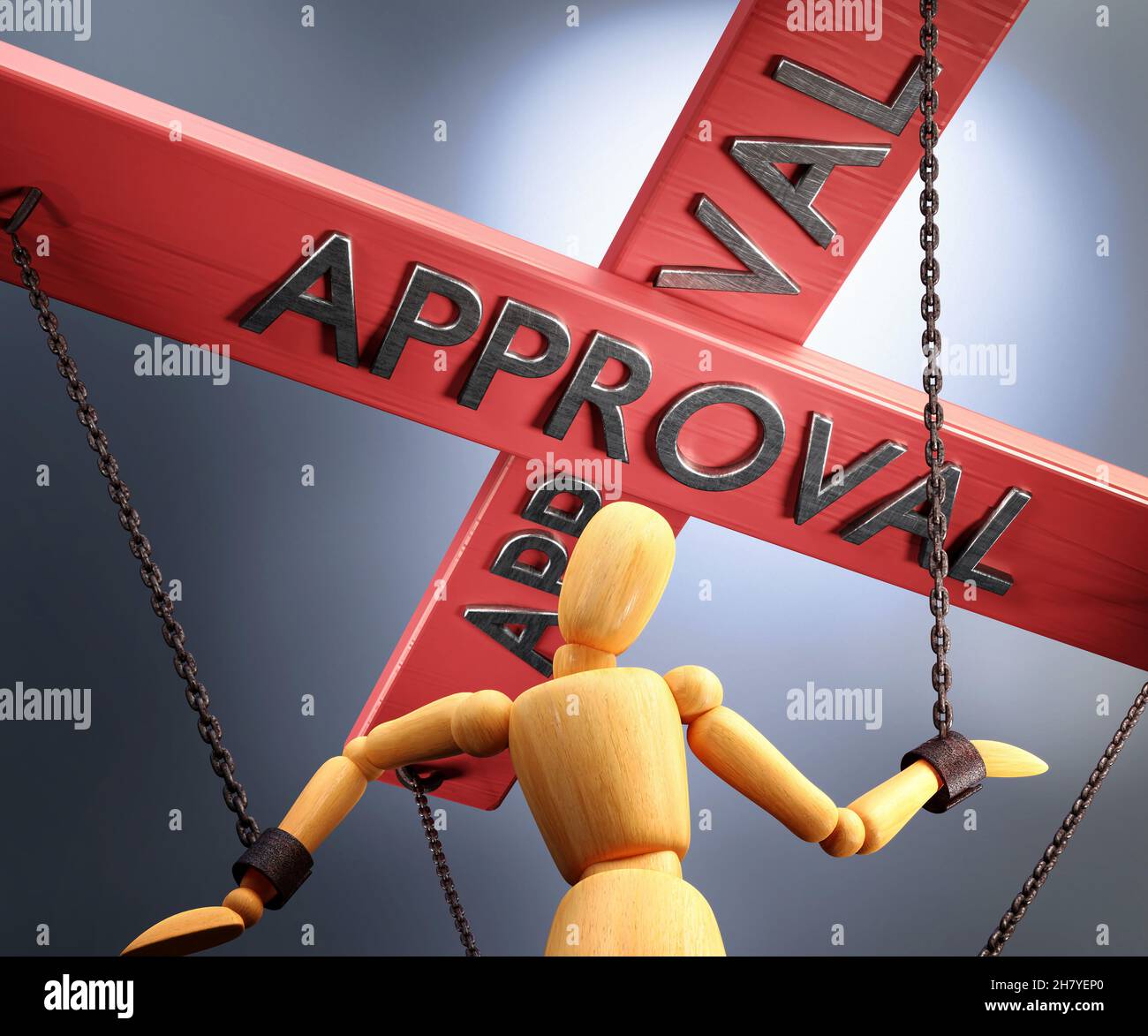 Approval control, power, authority and manipulation symbolized by ...