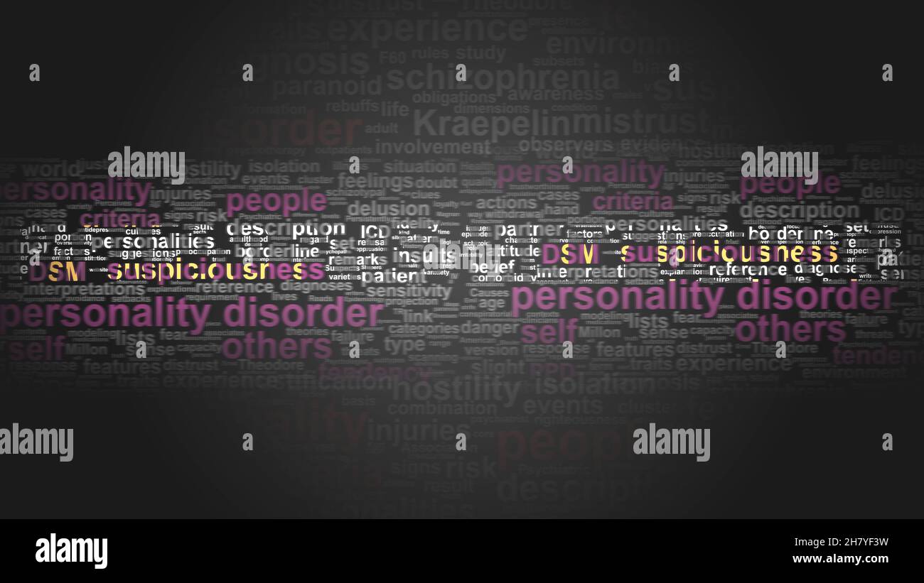 Paranoid personality disorder - essential terms related to it arranged ...
