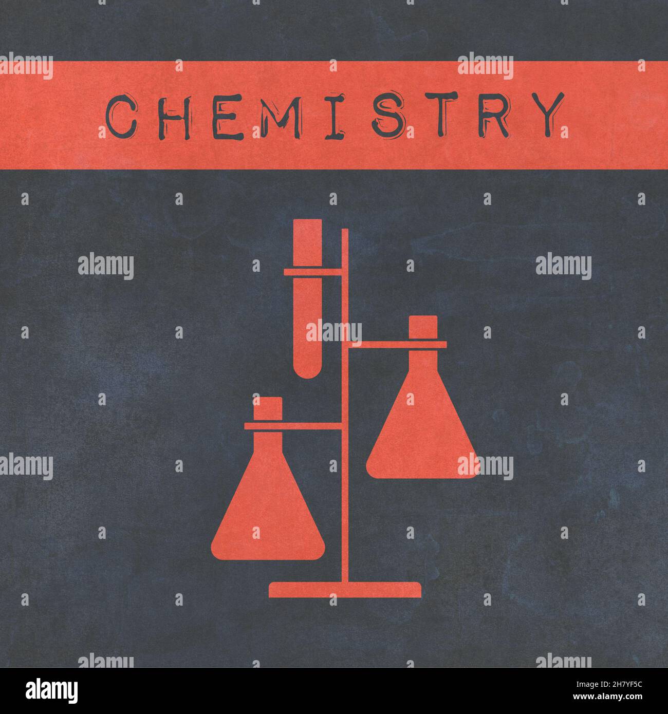 Esthetic textured chemistry glassware on stand with text., vintage ...
