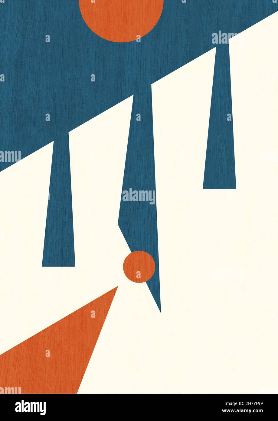 Stylized Modern abstract art with shapes and texture,, trendy ...