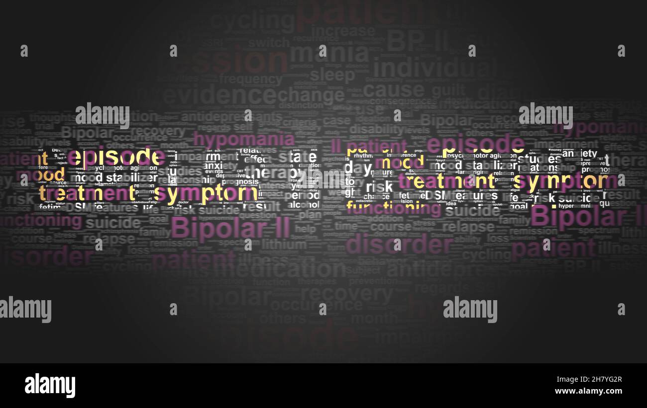 Bipolar ii disorder - essential terms related to it arranged in a 2 ...