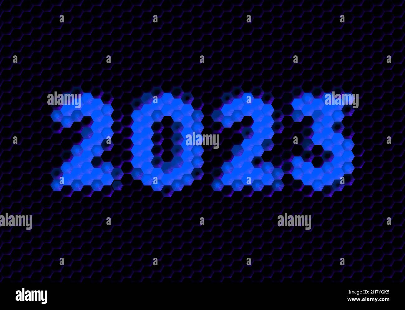 Sign of the 2023 year with hex pixel grid. New Years number or digits ...