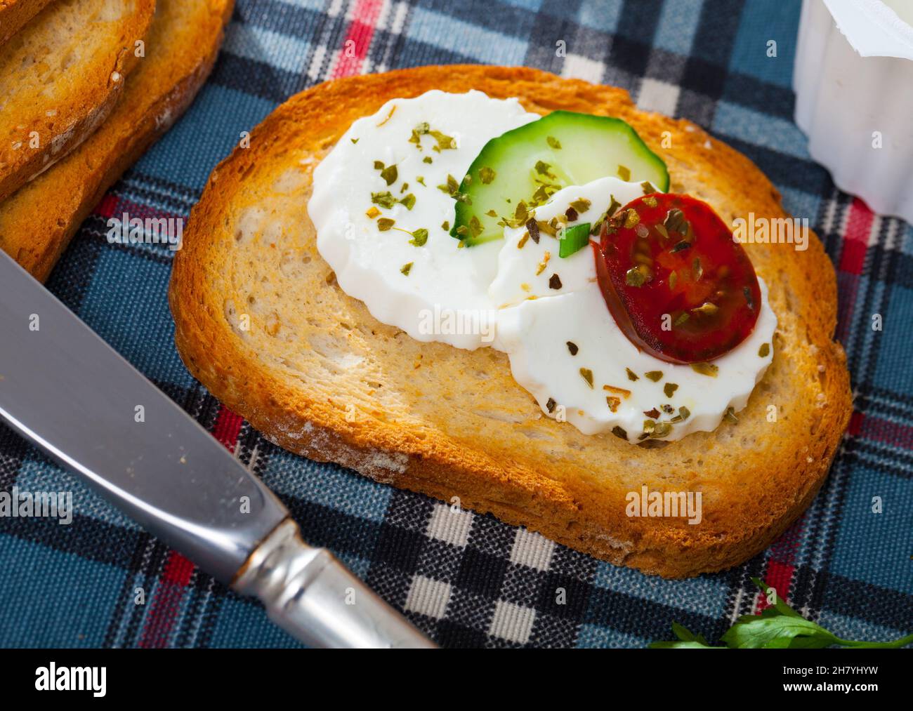 Sandwich with green cheese Stock Photo - Alamy